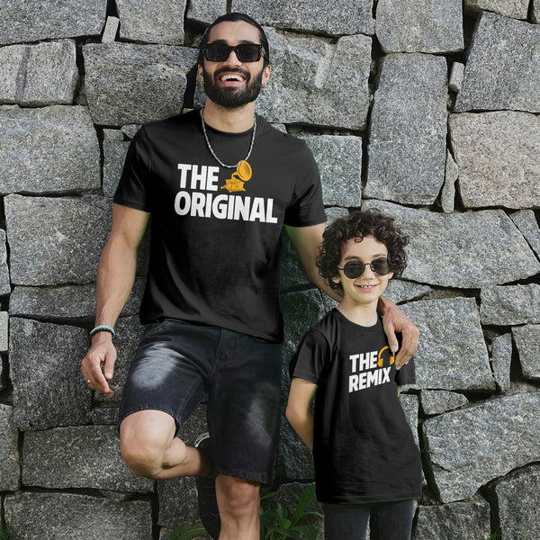 Super Dad/Son , Matching Marvel Black Tees For Dad And Son - BonOrganik