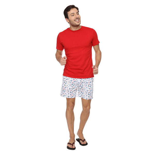 Abstract Red and Blue Pattern Dad Boxers